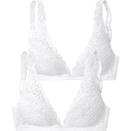 petite fleur by Lascana Damen Bralette-BH, 2xwei&szlig;, Gr&ouml;&szlig;e 80B