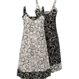 w&auml;schepur w&auml;schepur Damen Nachthemden mit Muster, schwarz-bedruckt + wei&szlig;-bedruckt, Gr&ouml;&szlig;e 48/50