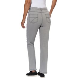 Heine Damen 5-Pocket-Jeans, Grau, Gr. 36, Straight, Material: Baumwolle