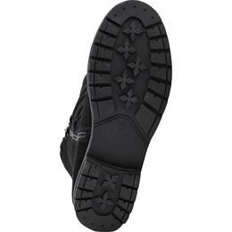 sheego Damen Weitschaftstiefel aus Leder mit Schn&uuml;rung, schwarz, Gr&ouml;&szlig;e 43