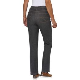 Heine Damen 5-Pocket-Jeans, Schwarz, Gr. 48, Straight, Material: Baumwolle