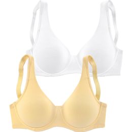 petite fleur by Lascana Damen Minimizer-BH, gelb+wei&szlig;, Gr&ouml;&szlig;e 90D