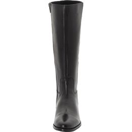 sheego Damen Weitschaftstiefel aus Leder mit Schn&uuml;rung, schwarz, Gr&ouml;&szlig;e 44
