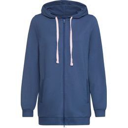 WITT Damen Shirtjacke in langer Form, jeansblau, Gr&ouml;&szlig;e 52
