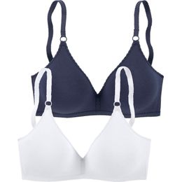 petite fleur by Lascana Damen Bralette-BH, marine+wei&szlig;, Gr&ouml;&szlig;e 90C