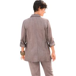 WITT Damen Blusenblazer in Leinen-Optik, taupe, Gr&ouml;&szlig;e 40