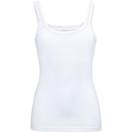 Conta Damen Achselhemd mit Hohlsaum-Spitze, wei&szlig;, Gr&ouml;&szlig;e 40