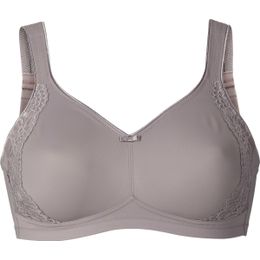 SuSa Damen Minimizer-BH ohne B&uuml;gel mit aufgesetzter Spitze, taupe, Gr&ouml;&szlig;e 100C