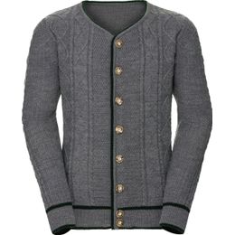 Marco Donati Herren Strickjacke, grau-meliert, Gr&ouml;&szlig;e 54