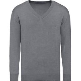 Marco Donati Damen V-Ausschnitt-Pullover, grau-meliert, Gr&ouml;&szlig;e 48