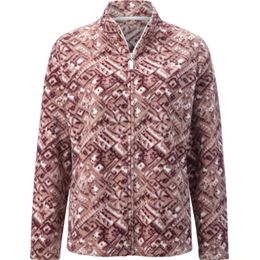 WITT Damen Fleecejacke mit Antipilling-Ausr&uuml;stung, schlamm-burgund-bedruckt, Gr&ouml;&szlig;e 40
