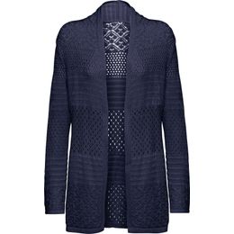 Heine Damen Strickjacke, Blau, Gr. 46, Longstrickjacken, Material: Baumwolle
