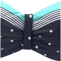 Lascana Bandeau-Bikini-Top, Blau, Gr. 34C, Damen, Bandeau-Bikinis, Material: Polyamid, Elasthan
