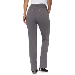 Heine Damen 5-Pocket-Jeans, Grau, Gr. 48, Straight, Material: Baumwolle