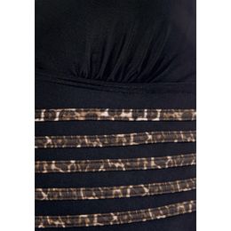 Lascana Damen Badeanzug, schwarz-leo, Gr&ouml;&szlig;e 44C