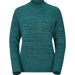 WITT Damen Stehkragenpullover in Boucl&eacute;-Qualit&auml;t, petrol-meliert, Gr&ouml;&szlig;e 42