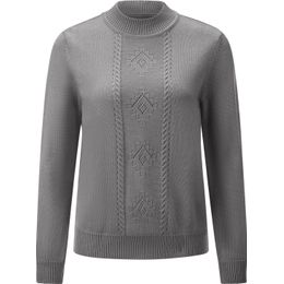 WITT Damen Stehkragenpullover mit elastischen Rippabschl&uuml;ssen, steingrau, Gr&ouml;&szlig;e 38