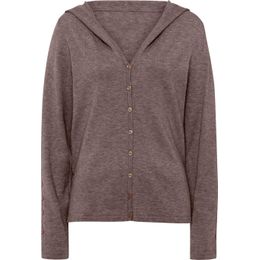Heine Damen Kapuzenstrickjacke, Braun, Gr. 44, Strickjacken, Material: Viskose