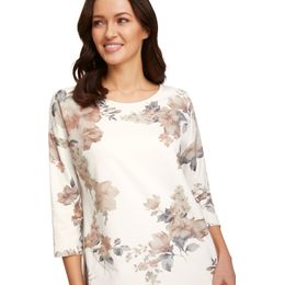 Heine Witt Damen 3/4-Arm-Shirt mit floralem Druck, softrose, Gr&ouml;&szlig;e 36