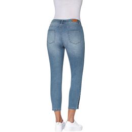 WITT Damen 7/8-Jeans mit Schlitz am Saum, blue-bleached, Gr&ouml;&szlig;e 40