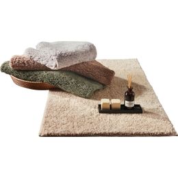 Grund Badematte, taupe, Gr&ouml;&szlig;e 50x80 cm - halbrund