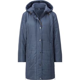 WITT Damen Longjacke mit abzippbarer Kapuze, rauchblau, Gr&ouml;&szlig;e 36
