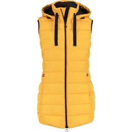 WITT Damen Steppweste mit abzippbarer Kapuze, ocker, Gr&ouml;&szlig;e 54