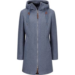 WITT Damen Boucl&eacute;jacke mit Lederimitat-Details, taubenblau, Gr&ouml;&szlig;e 36