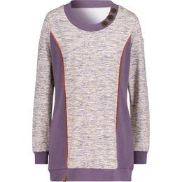WITT Damen Sweatshirt in Longform, feige-wei&szlig;-meliert, Gr&ouml;&szlig;e 40