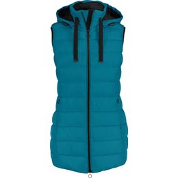 WITT Damen Steppweste mit abzippbarer Kapuze, aquapetrol, Gr&ouml;&szlig;e 46