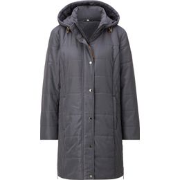 WITT Damen Longjacke mit abzippbarer Kapuze, anthrazit, Gr&ouml;&szlig;e 19