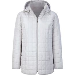 WITT Damen Steppjacke mit abzippbarer Kapuze, hellgrau, Gr&ouml;&szlig;e 44