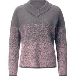 WITT Damen Langarm-Pullover mit Farbverlauf, anthrazit-mauve-gemustert, Gr&ouml;&szlig;e 44