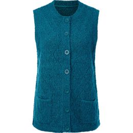 WITT Damen Strickweste in Boucl&eacute;-Qualit&auml;t, aquapetrol-meliert, Gr&ouml;&szlig;e 50