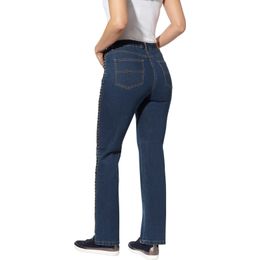 WITT Damen 5-Pocket-Jeans mit Flechtverzierung an den Seiten, blue-stone-washed, Gr&ouml;&szlig;e 52