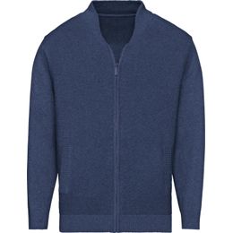 Marco Donati Herren Strickjacke, jeansblau-meliert, Gr&ouml;&szlig;e 54