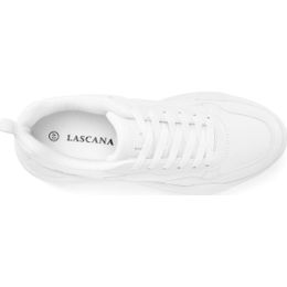 Lascana Damen Sneaker, Wei&szlig;, Gr. 42, Sneakers & Schn&uuml;rer, Material: Leder