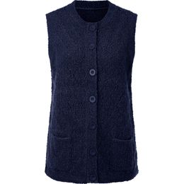 WITT Damen Strickweste in Boucl&eacute;-Qualit&auml;t, marine-meliert, Gr&ouml;&szlig;e 40