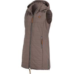 WITT Damen Longweste mit abnehmbarer Kapuze, taupe, Gr&ouml;&szlig;e 36