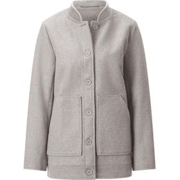 WITT Damen Jacke mit Stehkragen, grau-meliert, Gr&ouml;&szlig;e 38