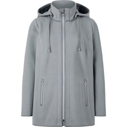 WITT Damen Fleecejacke mit abzippbarer Kapuze, grau-meliert, Gr&ouml;&szlig;e 38