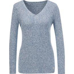 CREATION L PREMIUM Witt Damen V-Ausschnitt-Pullover in Melange-Qualit&auml;t, jeansblau-mint-meliert, Gr&ouml;&szlig;e 46