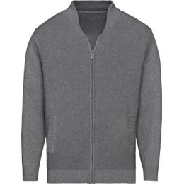 Marco Donati Herren Strickjacke, grau-meliert, Gr&ouml;&szlig;e 54