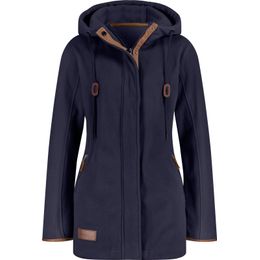 WITT Damen Kapuzenfleecejacke mit verdecktem Rei&szlig;verschluss, marine, Gr&ouml;&szlig;e 50