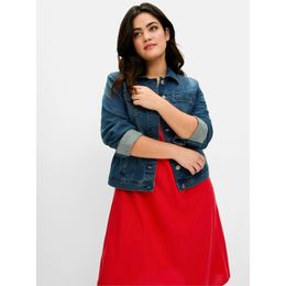sheego Damen Luftiges A-Linien-Kleid aus leichter Viskose, erdbeere, Gr&ouml;&szlig;e 54