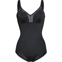 Naturana Damen Minimizer-Body ohne B&uuml;gel mit Spitzeneinsatz, schwarz, Gr&ouml;&szlig;e 100C