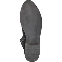 sheego Damen Weitschaftstiefel mit Stretcheinsatz, Velourslederimitat, schwarz, Gr&ouml;&szlig;e 44