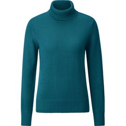 WITT Damen Rollkragenpullover im Baumwoll-Mix, petrol, Gr&ouml;&szlig;e 44