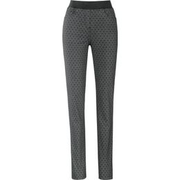 WITT Damen Schlupfjeans mit geripptem Strick-Dehnbund, grey-denim-bedruckt, Gr&ouml;&szlig;e 52