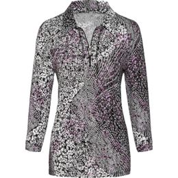 WITT Damen Poloshirt im Druck-Dessin, orchidee-bedruckt, Gr&ouml;&szlig;e 48